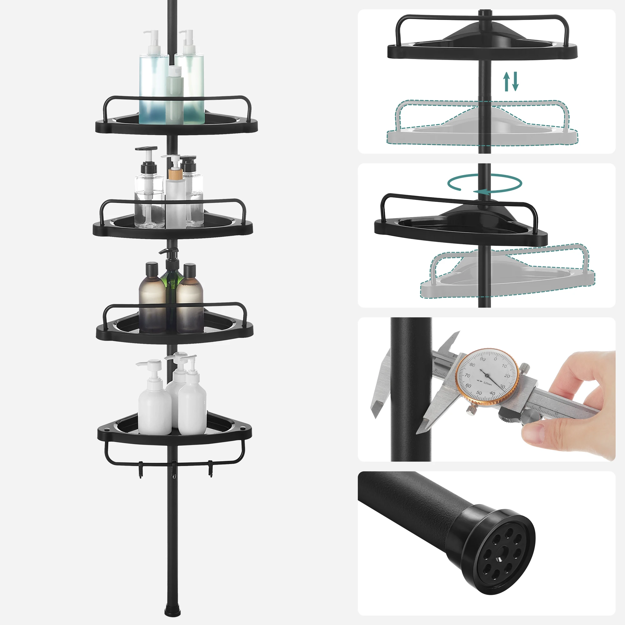 SONGMICS Adjustable Shower Caddy - Maximize Bathroom Space