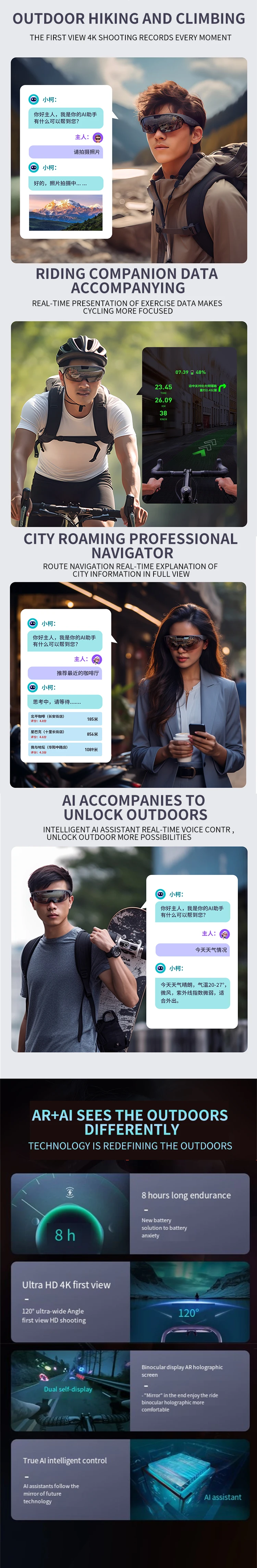 Lawk Ar Hardware Artificial Ai Robot Bluetooth Smart Remote Control Film Glasses Camera Bike ...