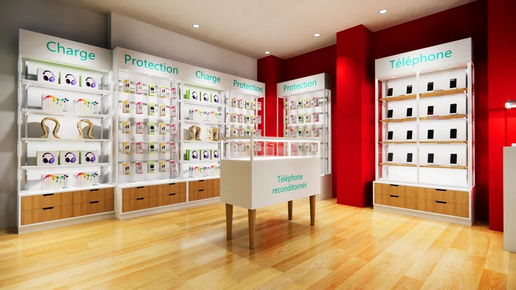 Wooden Cell Phone Display Table - Stylish & Durable