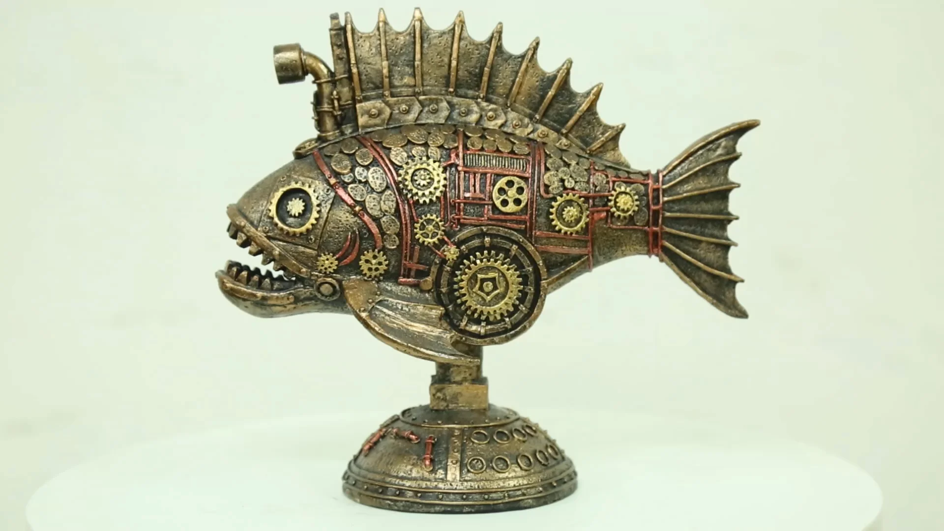 Lampe Sous-marine Style Steampunk,Figurine De Poisson Pianha,Sculpture ...