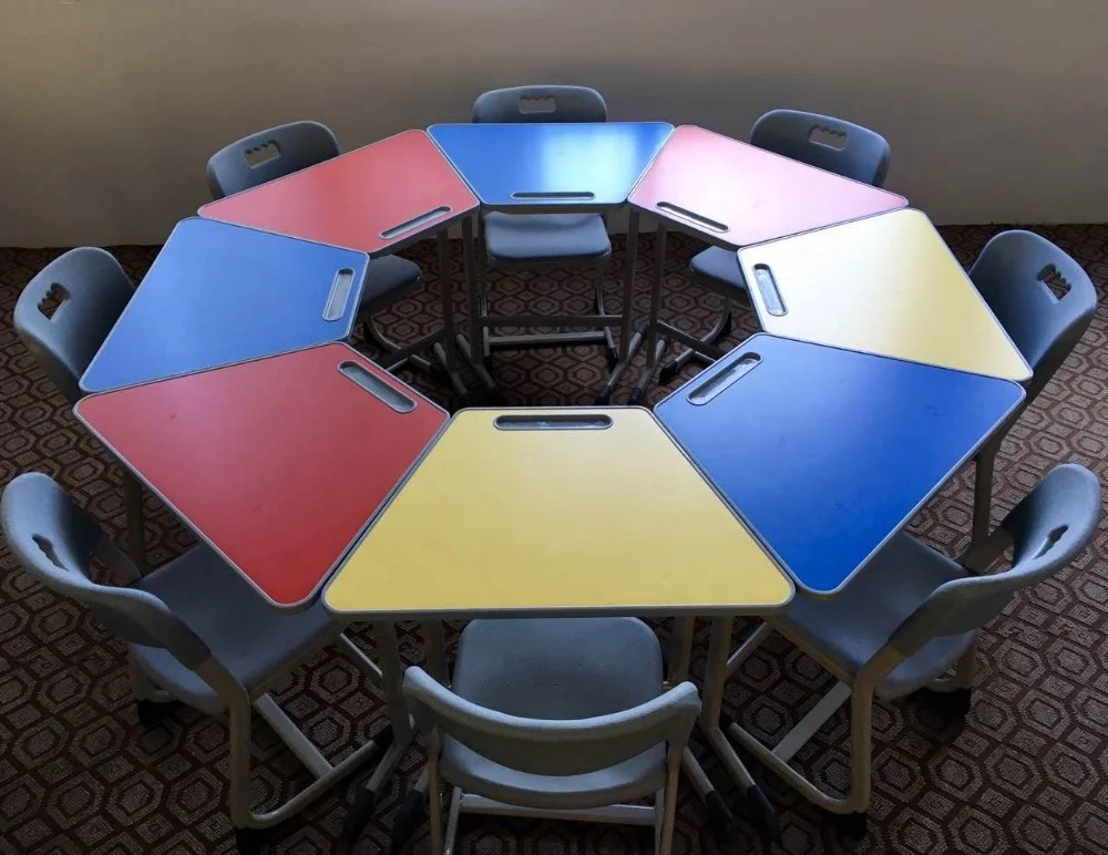Octagonal Desk for School Furniture - Assemble Study Table and Chair