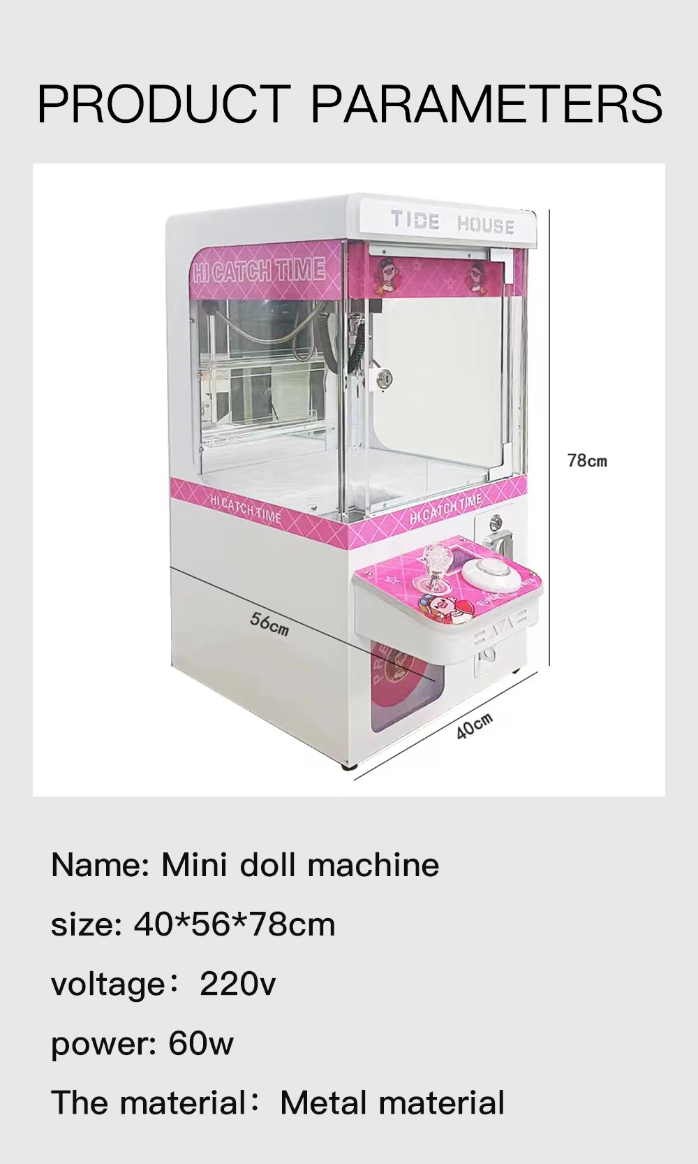 Cheap Coin-Operated Toys Vending Machine - Mini Claw Crane Game