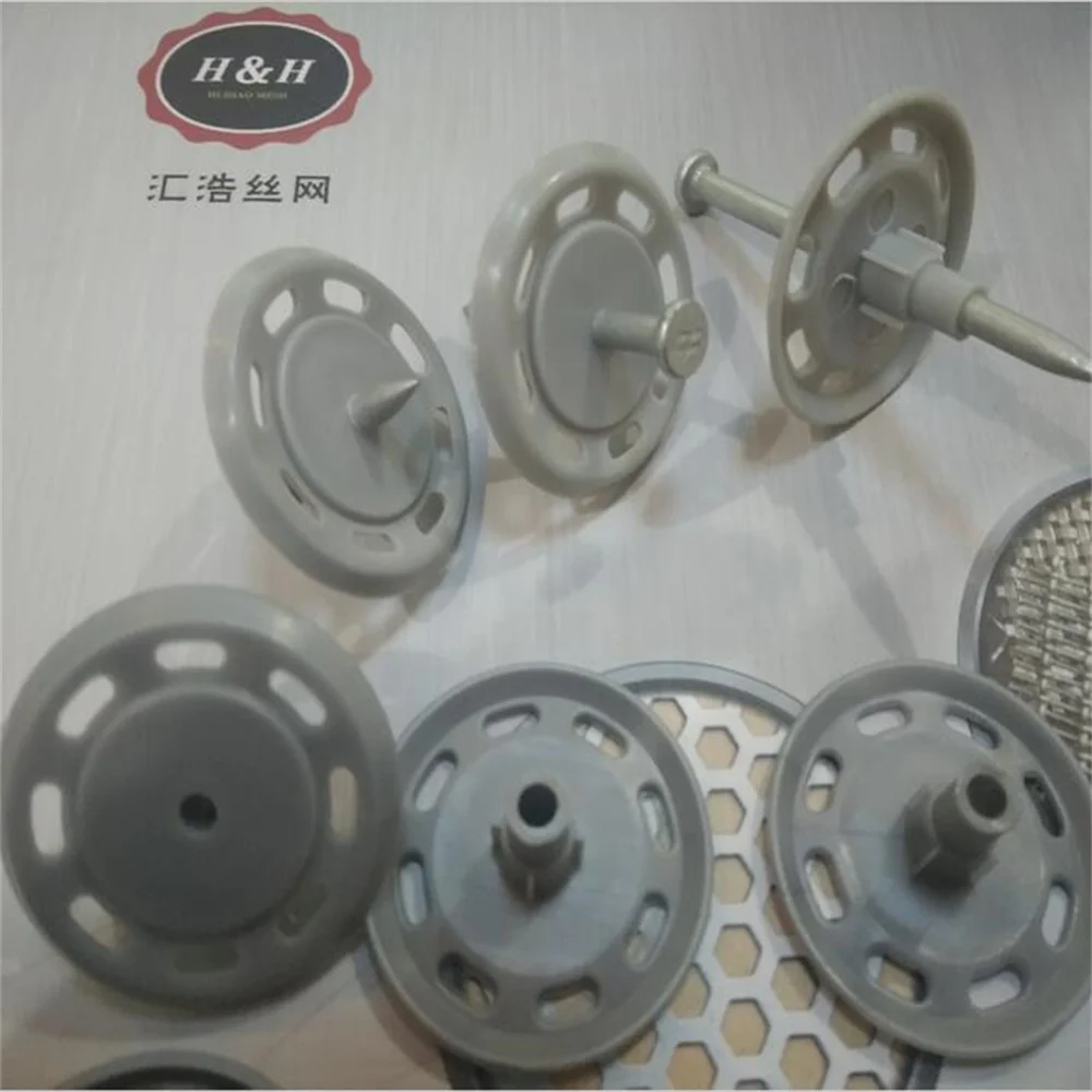 35 mm Grey Color Plastic Insulation Disc Washers With Drive Metal Nails ...