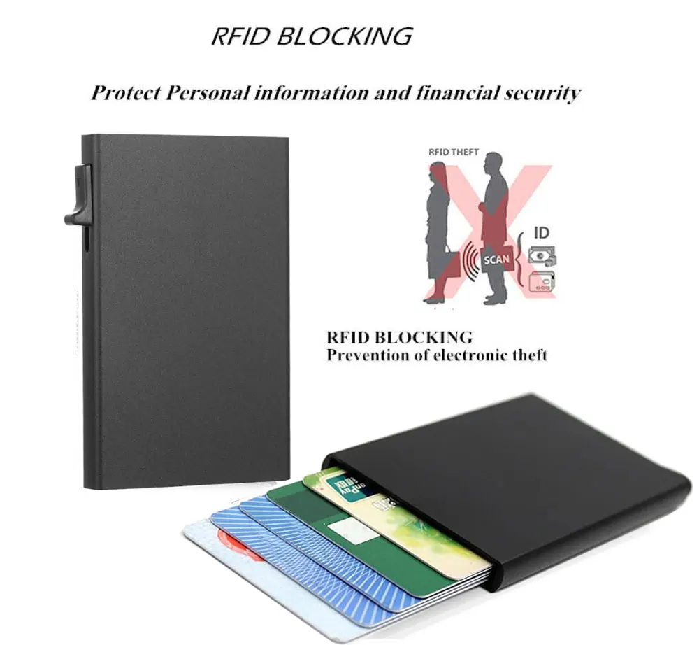 Lamye RFID Blocking Credit Card Holder - Minimalist Metal Case