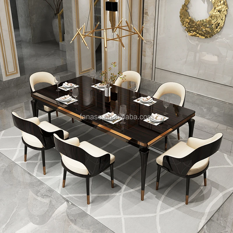 Luxury Solid Wood Rectangle Dining Table New Design High-Grade Dining ...
