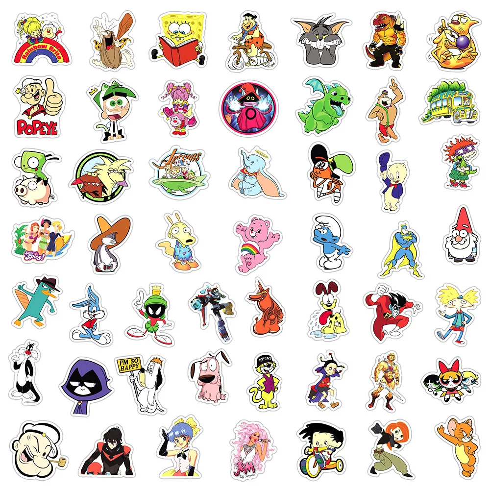 100pcs Classic 90s Cartoon Graffiti Stickers for Boy's Room