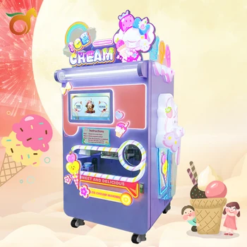 Red Rabbit Smart Robot Ice Cream Vending Machine Automatic Snowflake ...