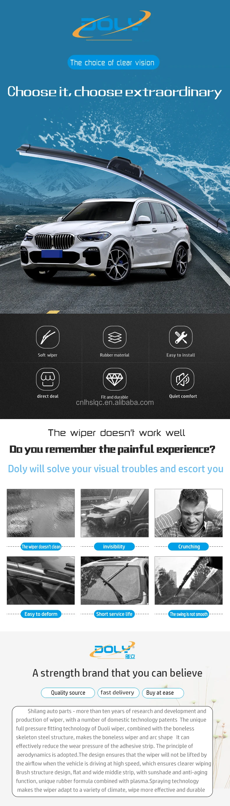 Universal Windshield Normal Rubber Wiper 14"-30" Universal Frameless ...