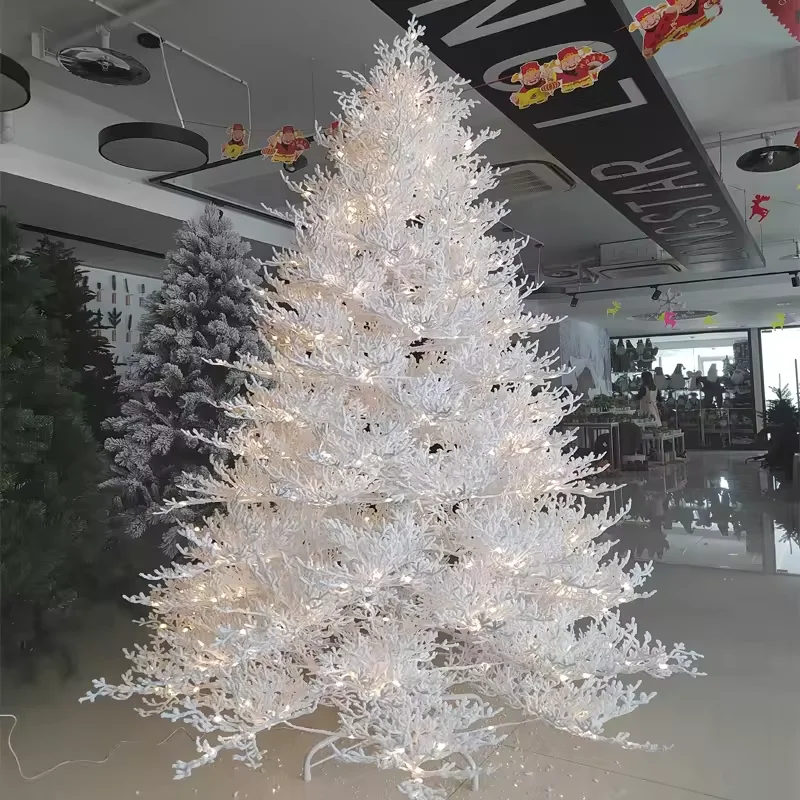 Luxury Artificial White PE Flocked Christmas Tree Indoor Holiday ...