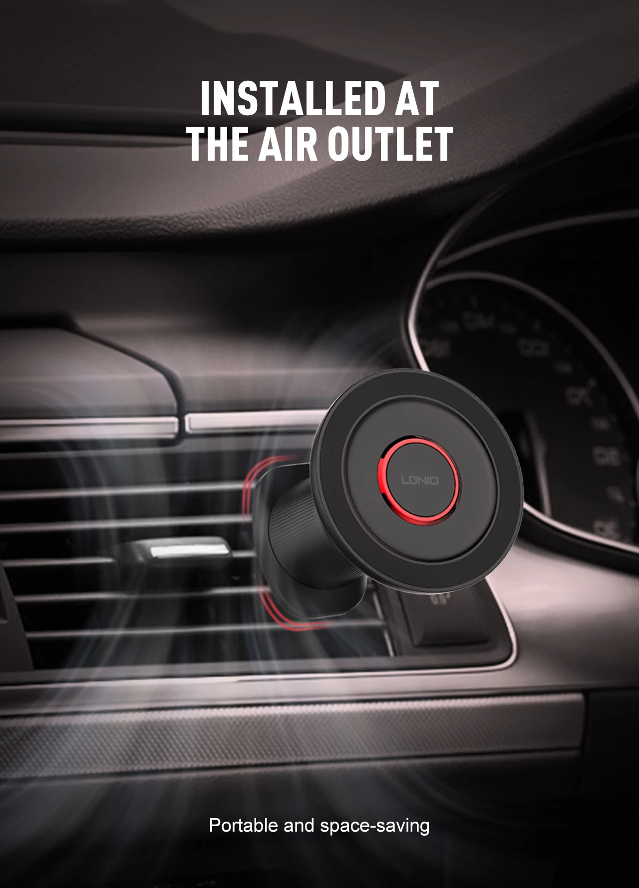 LDNIO MA22 Magnetic Car Phone Holder - Universal Dashboard Clip for ...