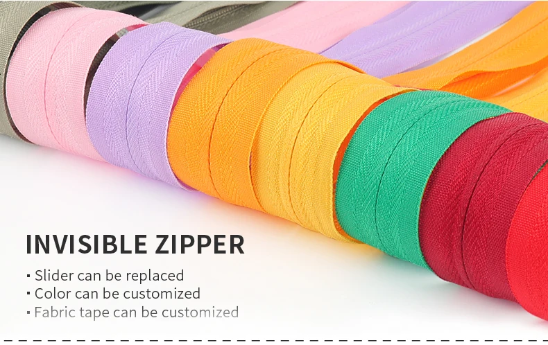 Oco Customized Wholesale Sewing Zipper 3# Nylon Invisible Zipper Tailor ...