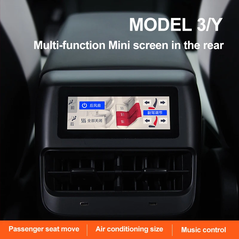 Dashboard Display 4.6 Inch Mini Rear Control Display For Tesla Model 3 ...