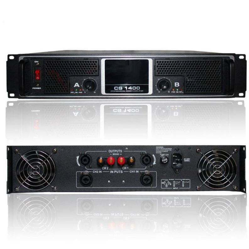 CS1400 2 Channel Class H Power Amplifier - 250W Stereo Amplifier for Stages