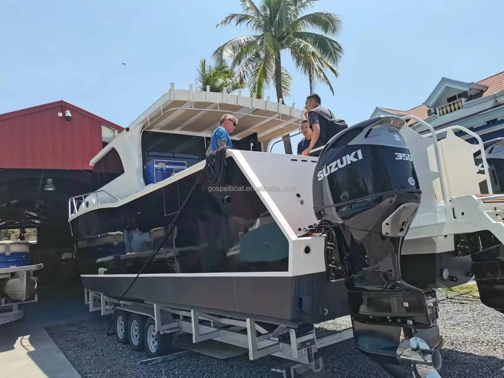 New Zealand Designed 10m Aluminum Catamaran Boat with Outboard Engines ...