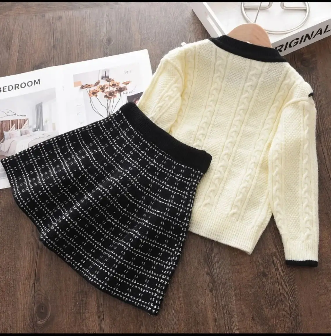 Paleo Baby Winter Knit Cotton Cardigan Set Soft Ruffle Toddler Girl ...