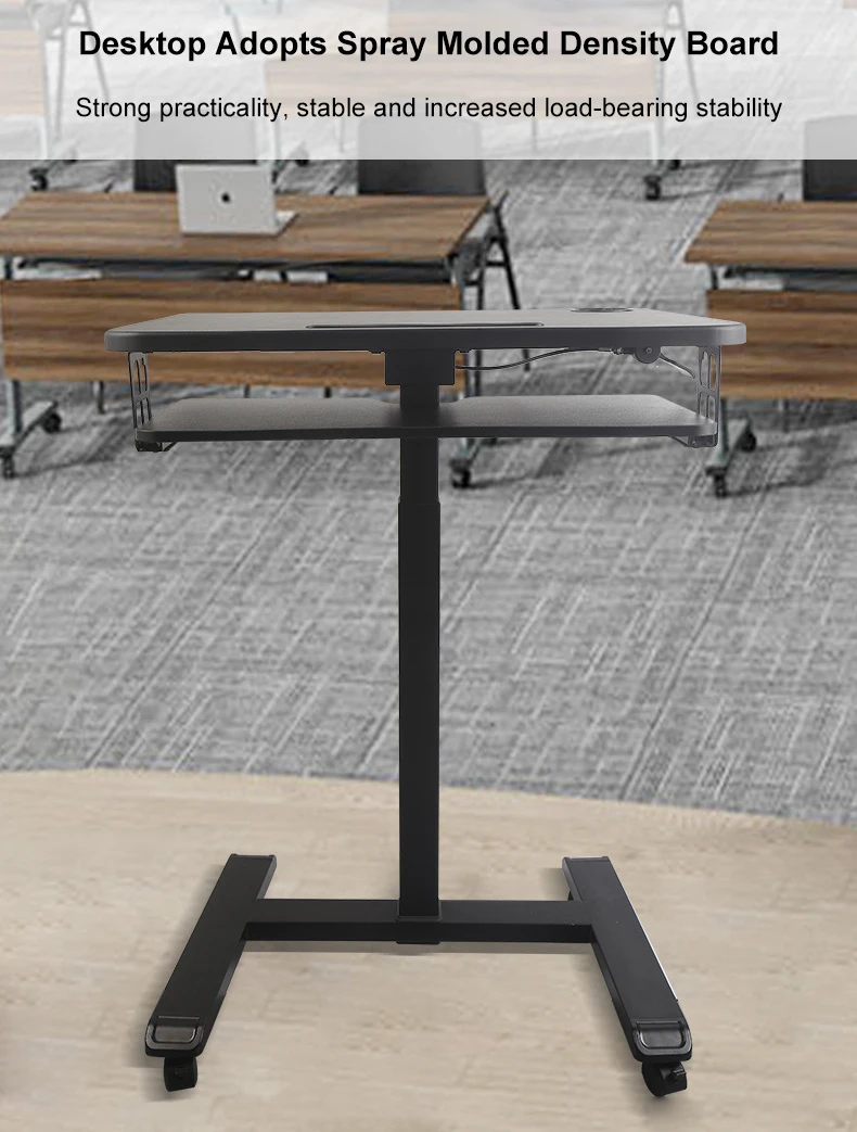 Movable Desktop Height Adjustable Sit Stand Mobile Lecture Training ...