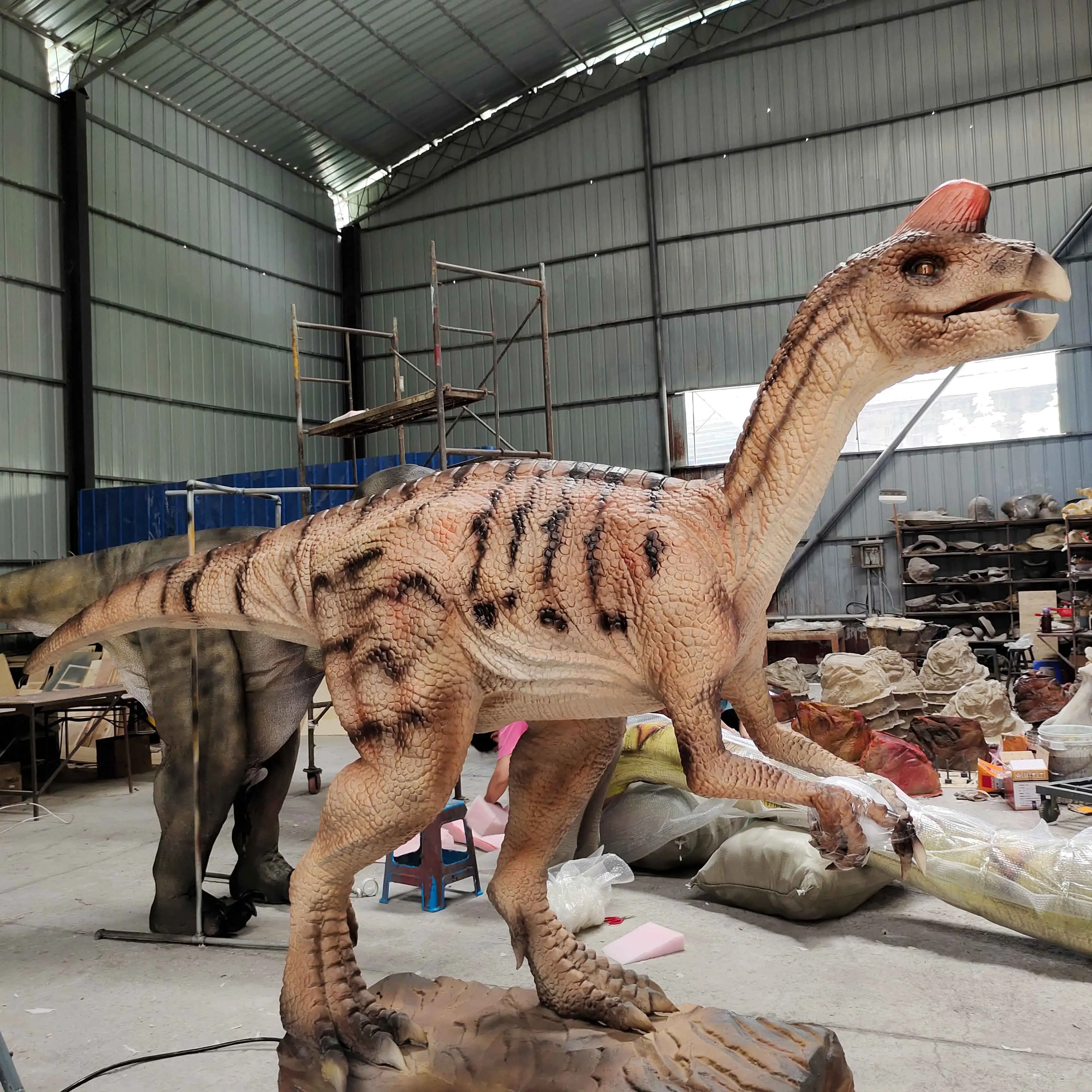 Theme Park Artificial Dinosaurus Animatronics Model Life Size Animatronic Dinosaur Oviraptor ...