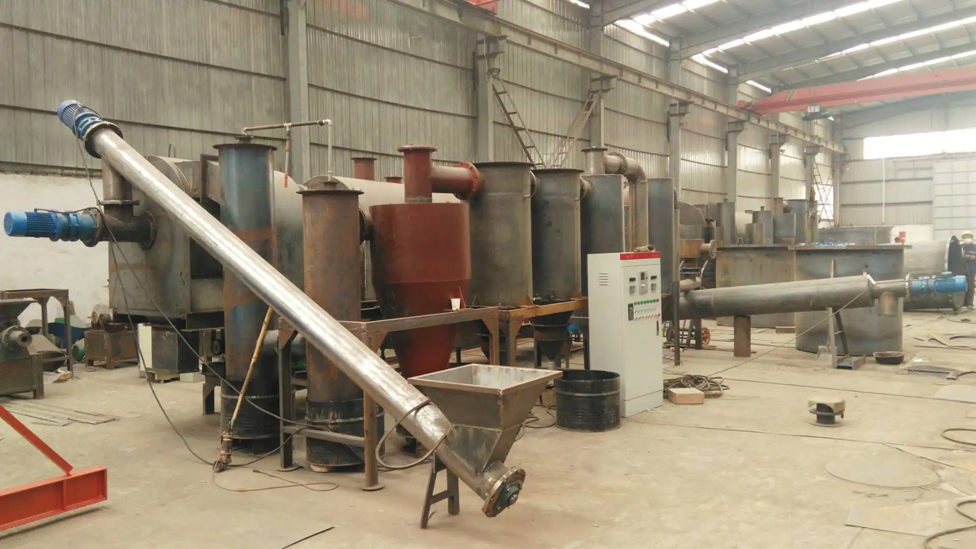 Hot Air Flow Continuous Rotary Biochar Pyrolysis Carbonization Stove ...