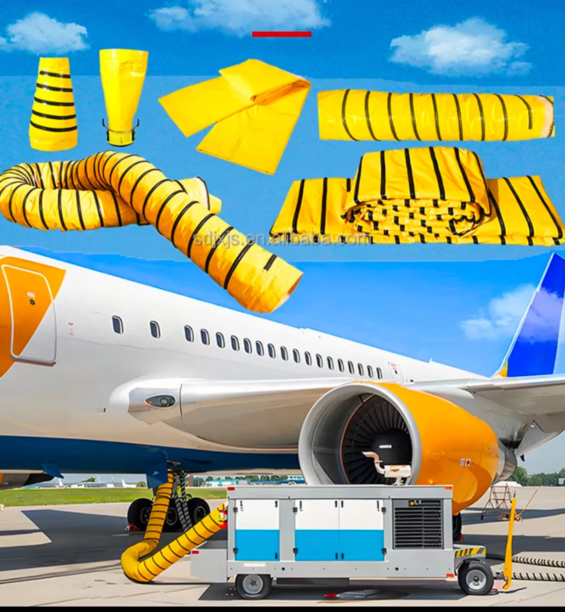 200mm 300mm 350mm 400mm 500mm Aircraft PCA Flexible Air Duct Foldable ...