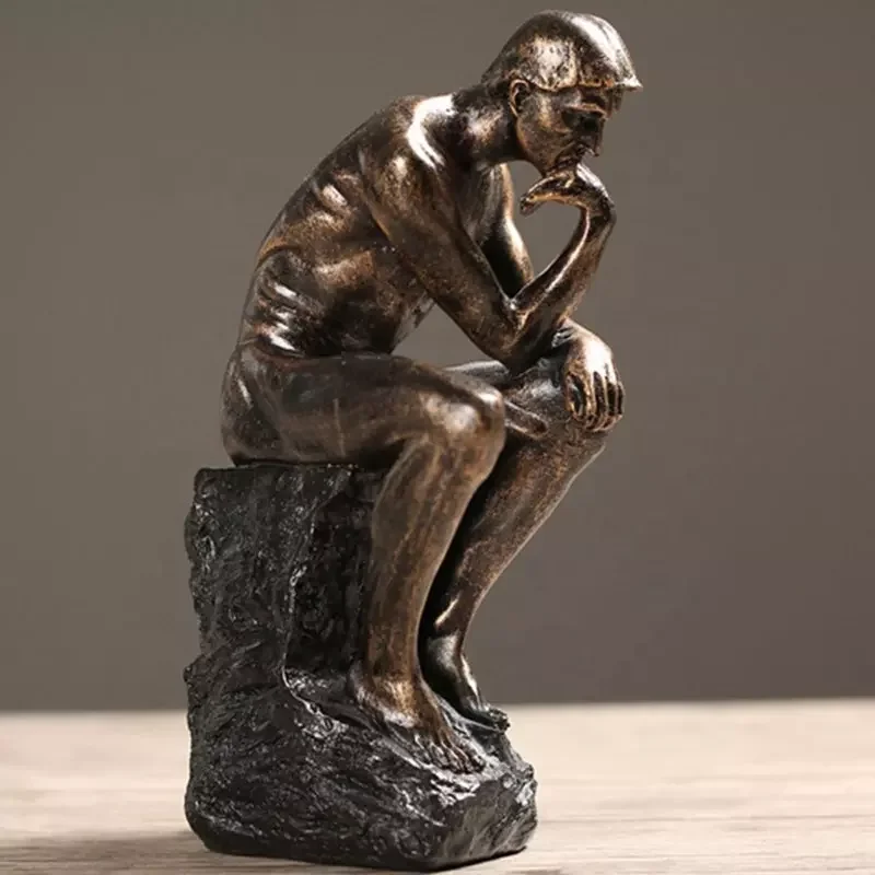Outdoor Life Size Metal Crafts Thinking Man Statue Bronze Casting ...