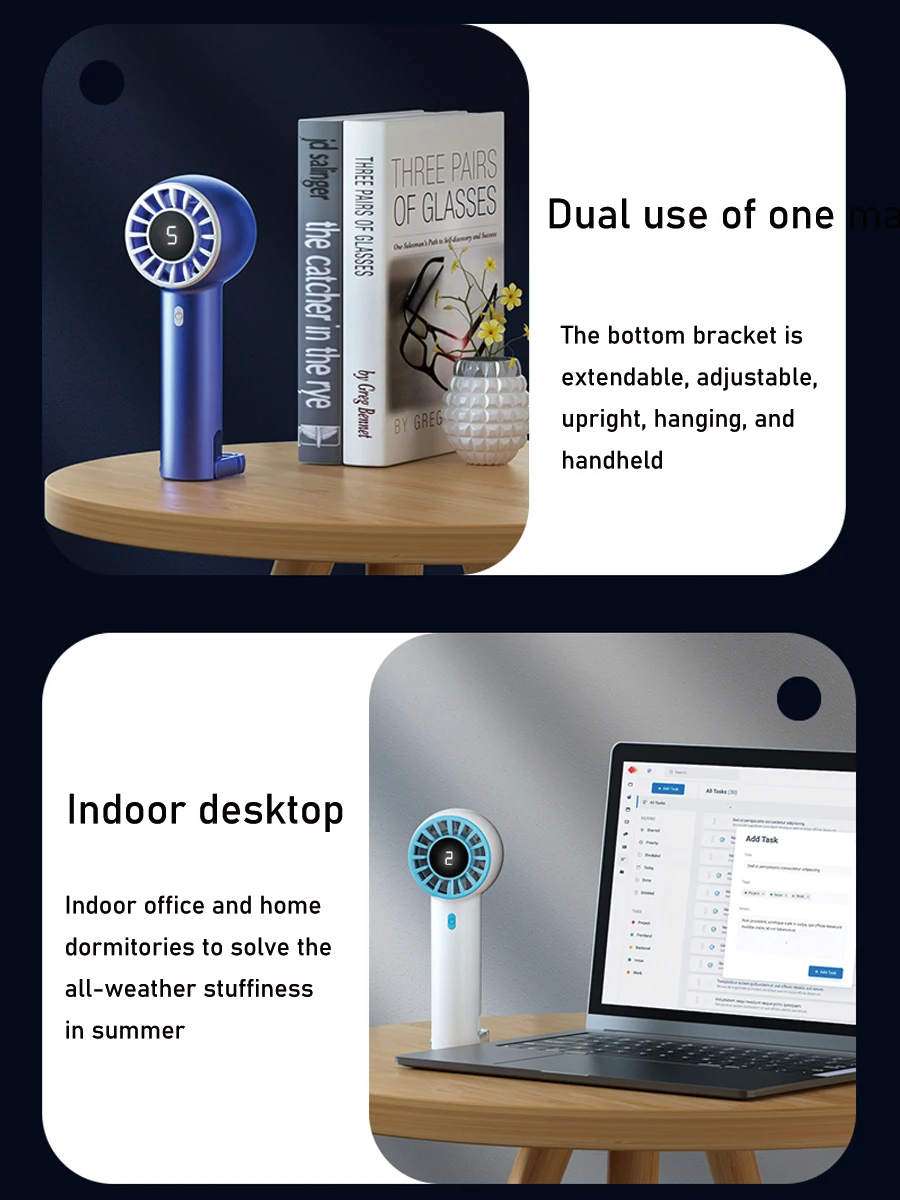 Air Cooling Mini Usb Portable Fan Portable Mini Personal 5 Speed Wind ...