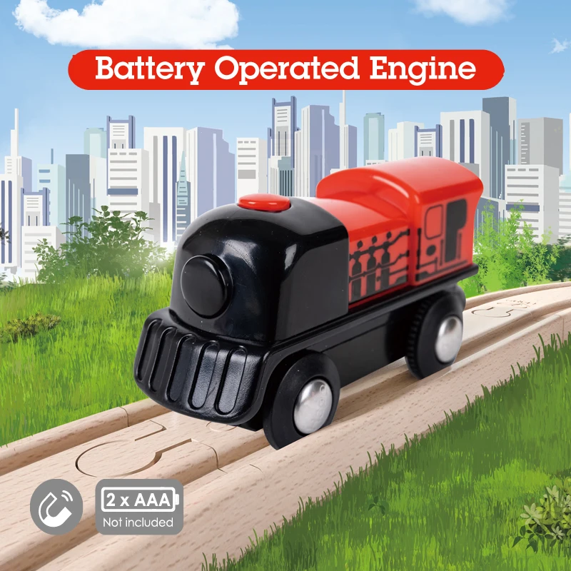 Battery Operated Wooden Train Set for Kids - Fun & Learning