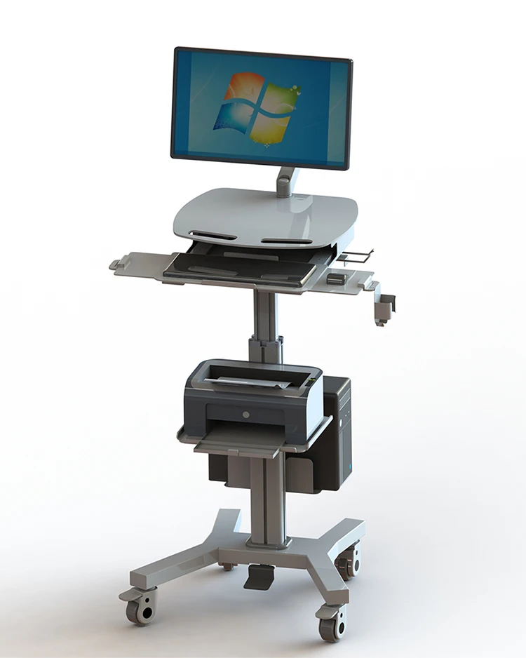 Customized Mobile Medical Computer Trolley Cart with Scanner Bracket