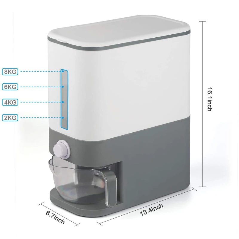 Hot Sale Rice Dispenser One Button Large Capacity Storage Box Grain ...