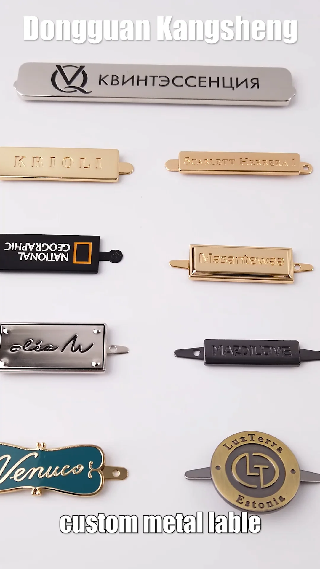 Luxury Design Gold Silver Letters Name Plate Metal Custom Logo Clothing ...