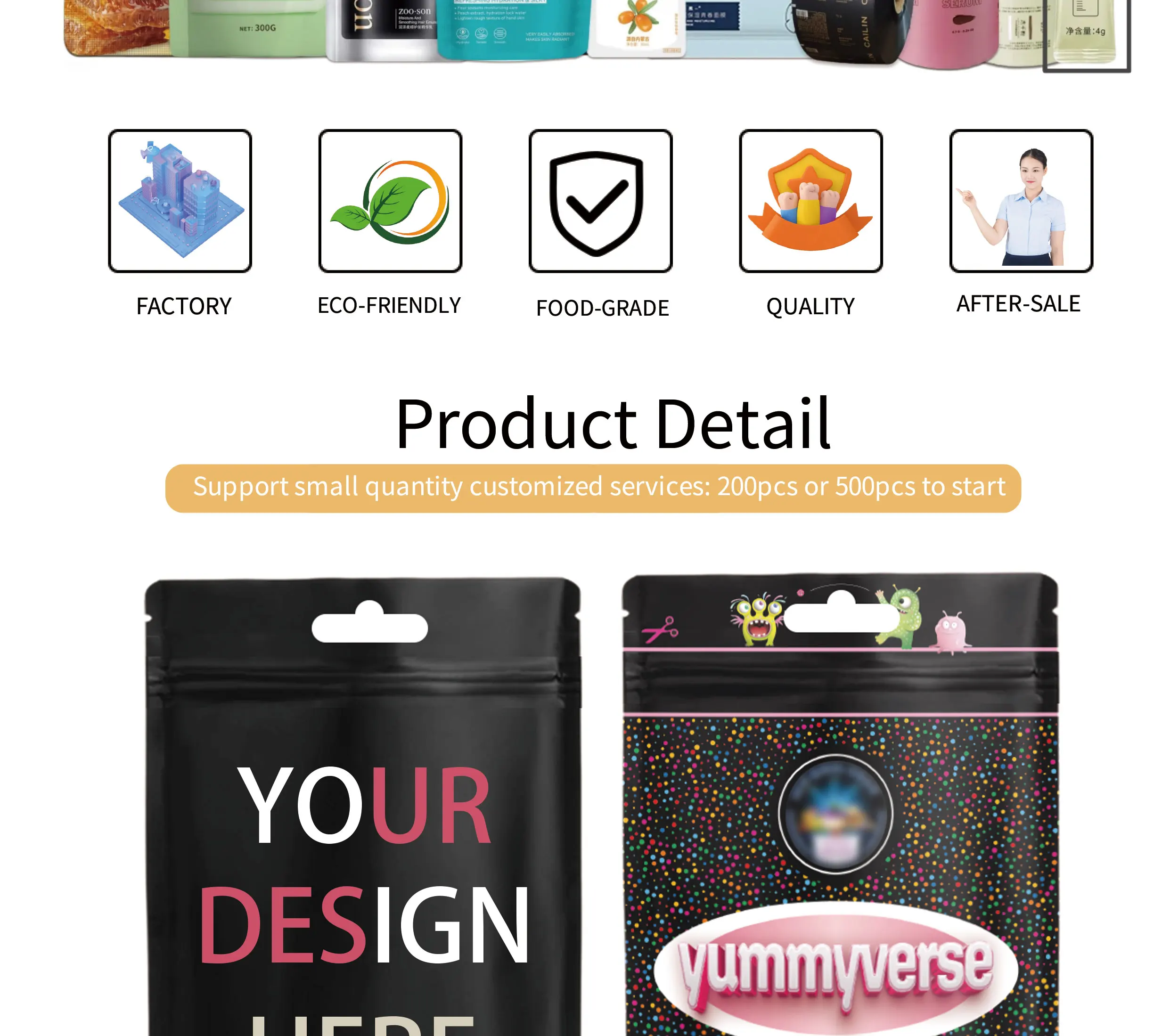 Custom Printed Food Storage 3.5g Baggies Aluminized Foil Cookie Bags ...