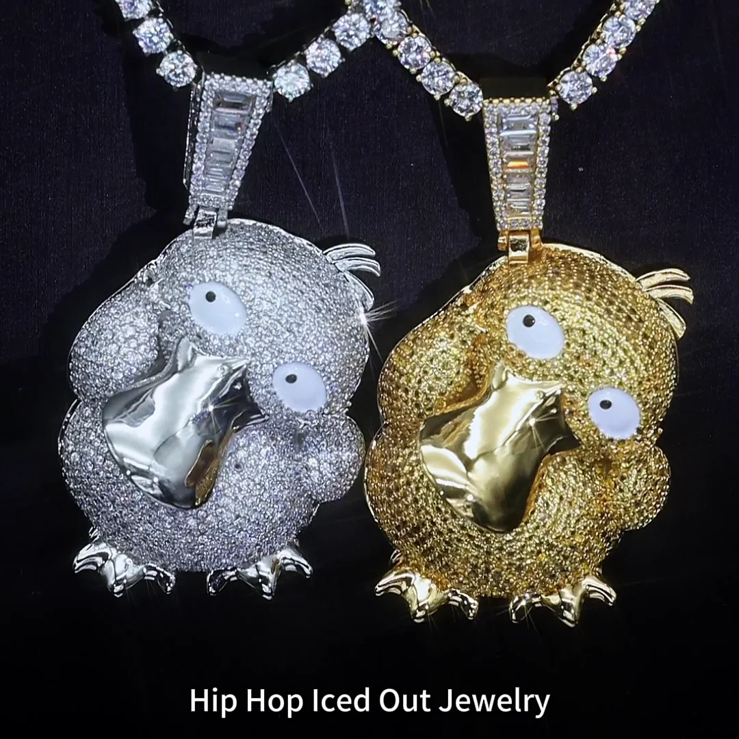 925 Sterling Silver Vvs Moissanite Pendant Cute Cartoon Characteristics ...