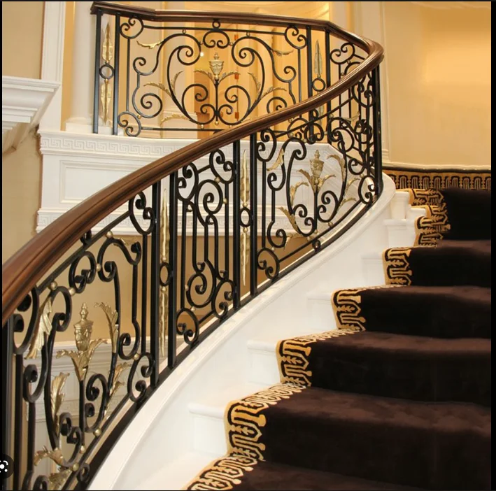 Modern Luxury Iron Brass Stair Baluster Indoor Stair Railing Brass ...