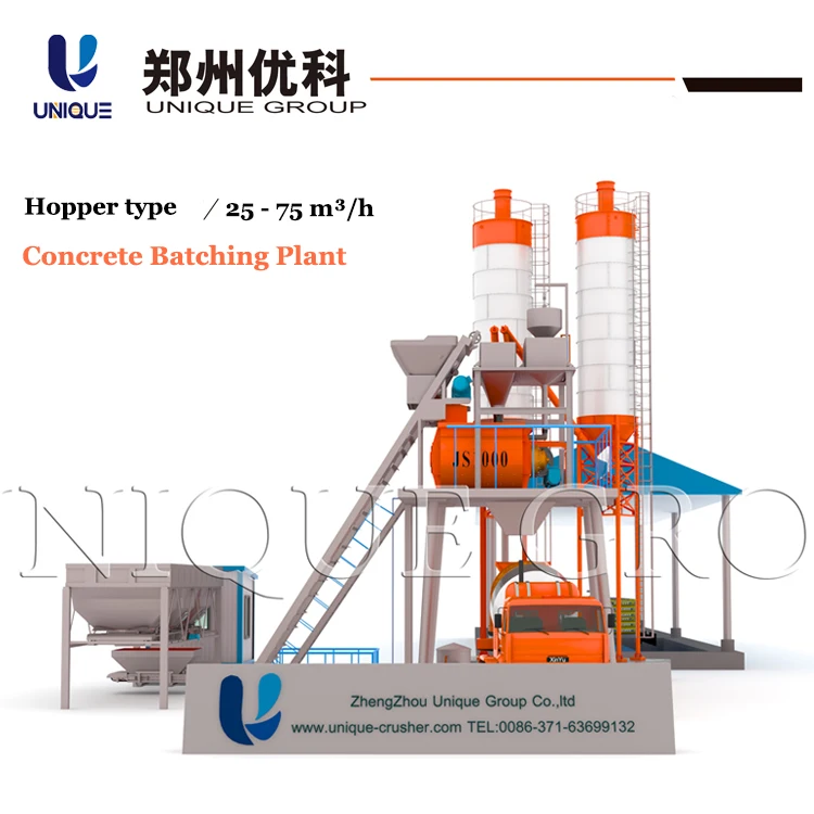 Precast Fully Automated Construction Equipment Hzs50 Type Of Ready Mix ...
