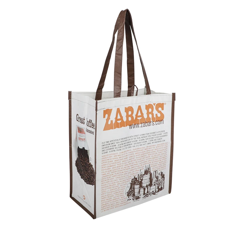 Customized Brand Name Logo Laminated Reusable Folded Tote Shopping Bag ...