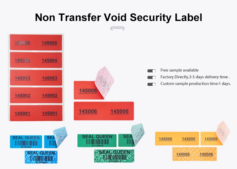 Custom Printed Self Seal Security Void Warranty Tamper Proof Evident ...