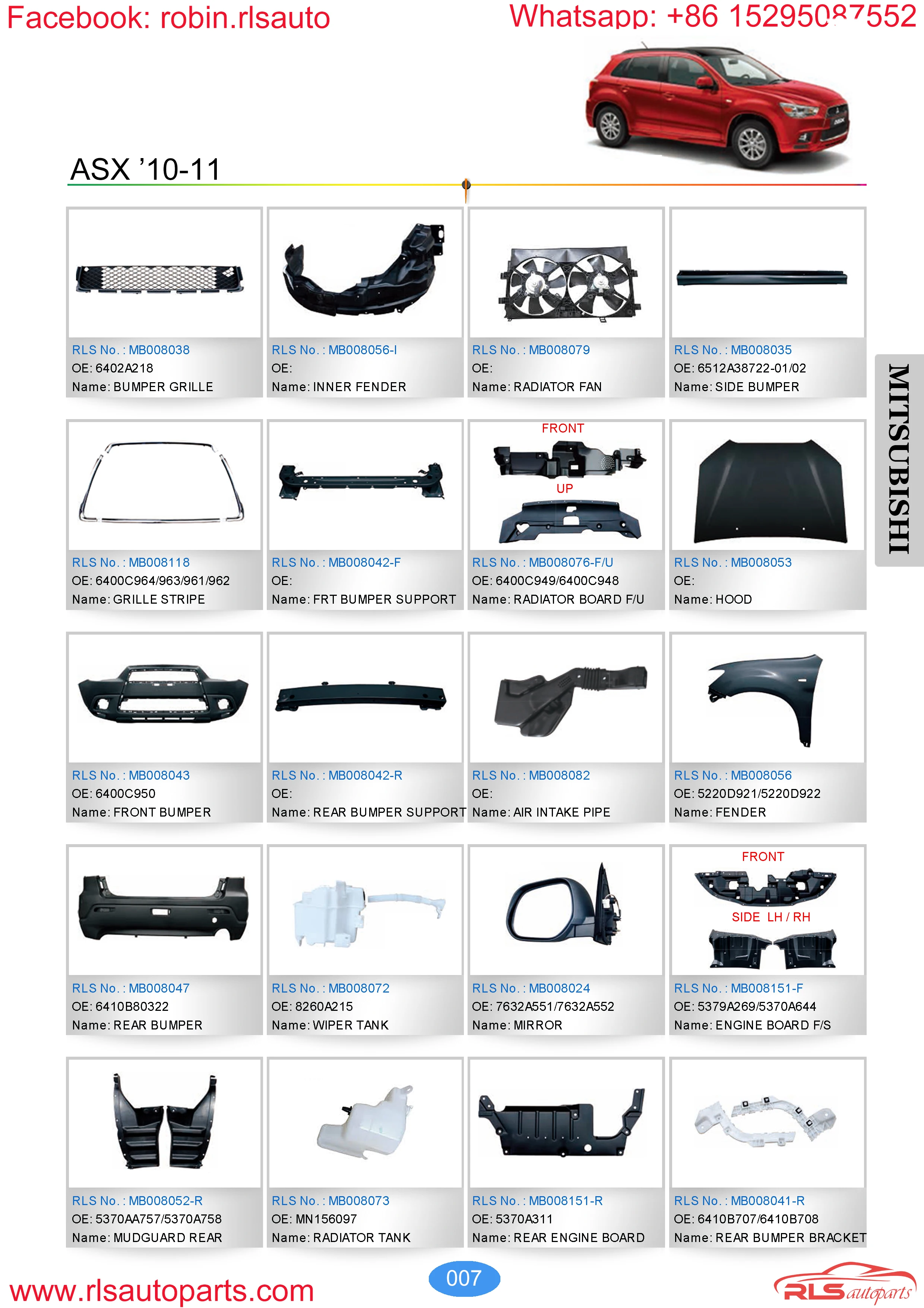 6512A388 Side Skirt for Outlander Sport for Outlander Sport 2010-2022 ...