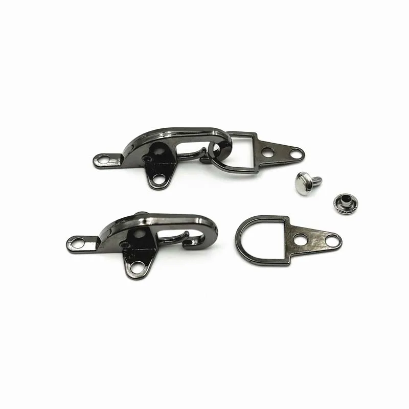 Nautical Fireman Clasp with D Ring - Nickel Antique Brass