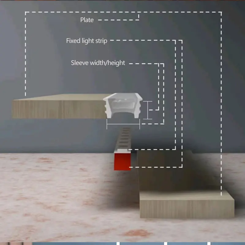 1m Different Size Recessed Neon Led Strips Rope Wall Decoration ...