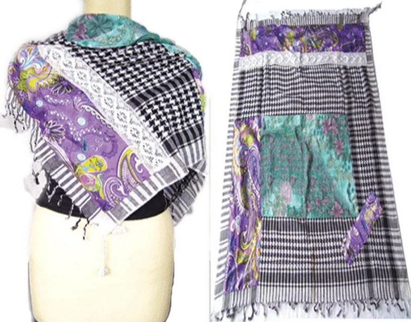 Decorative Design Arab Shemagh Scarf 100% Cotton Keffiyeh Tactical ...