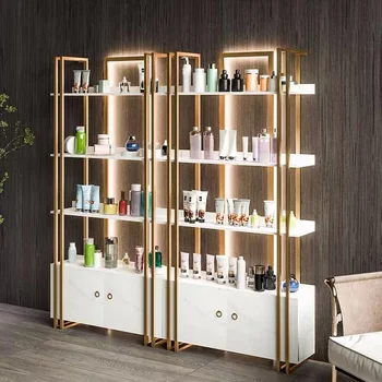 Beauty Salon Display Cabinet Cosmetics Shelf Nail Salon Product Shelf Skin Care Makeup Display ...