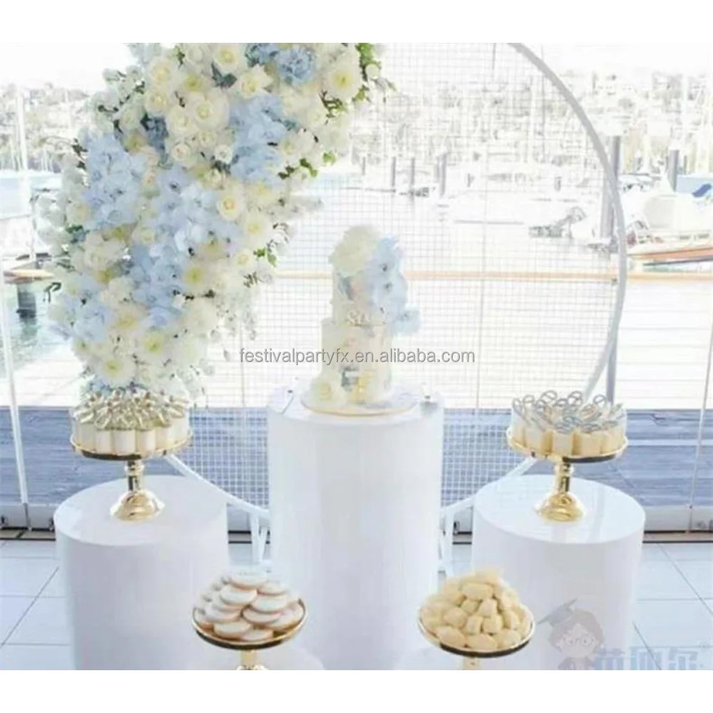 Backdrop Event Cake Plinth Pillar Gold Dessert Stand Wedding Party Prop ...