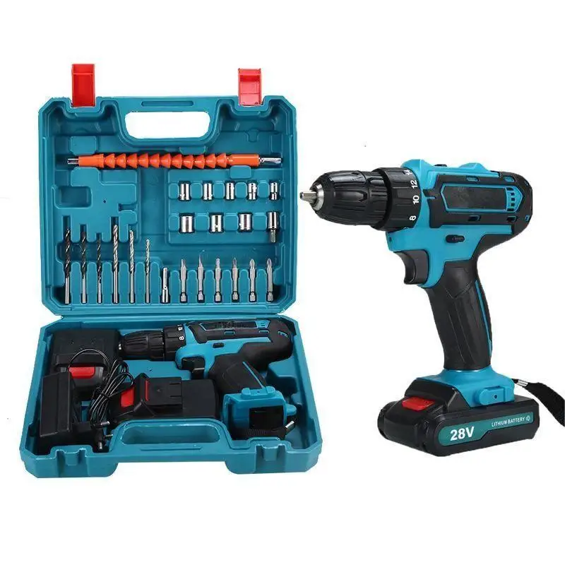 28v Electric Screw Driver Tools And Cordless Impact Power Hammer Drill ...
