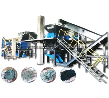 Newest Design Waste Tyre Recycling Machine For Rubber Powder Scrap Tire Recycle Machine Line ...