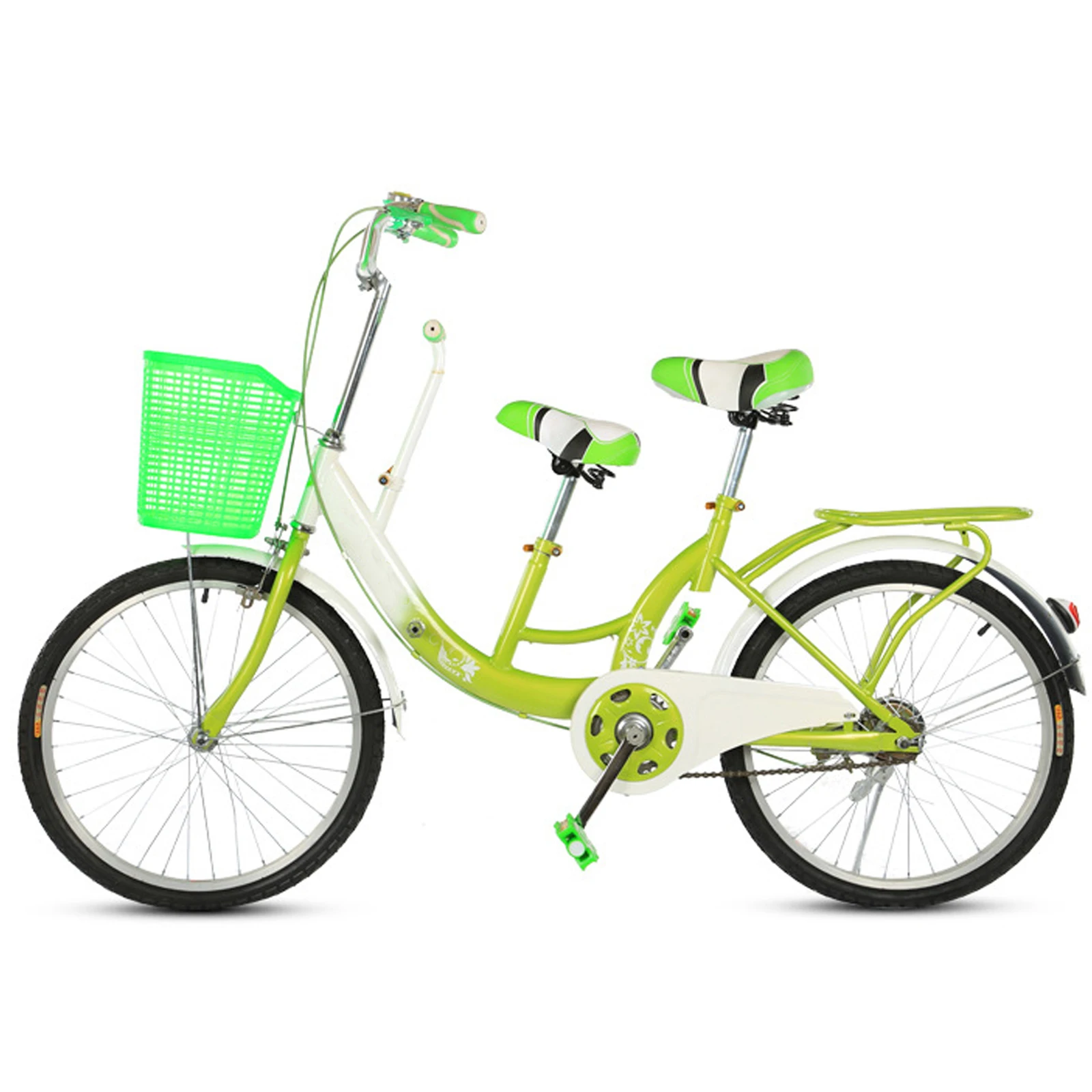 24 Inch Adult Beach Cruiser Bike With Child Bike Seat & Armrest,Double ...