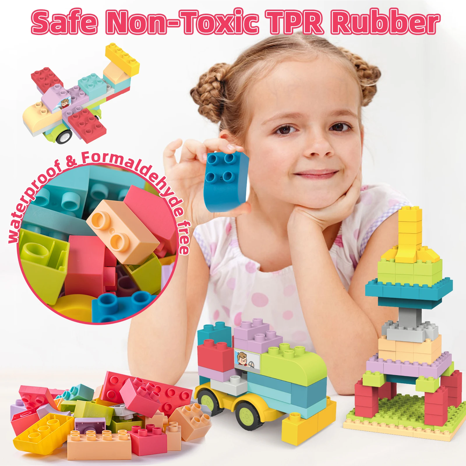 127PCS Soft Building Blocks Creative Toys Kids Rrending Toys Soft Play ...