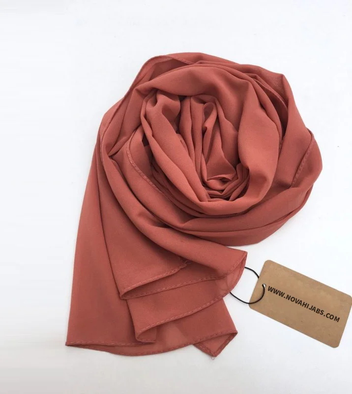 Soft Touch Safe Plain Color Muslim Women Chiffon Hijabs Scarf Shawl ...