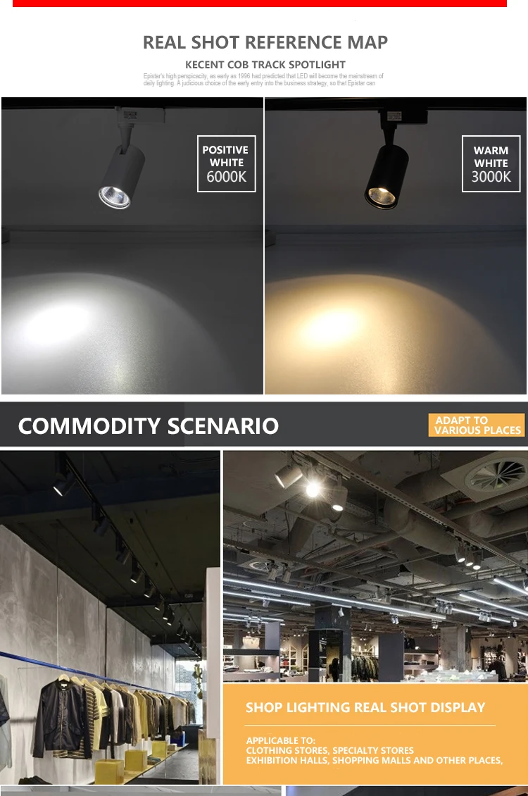 High Quality Led Track Lights Dimmable Lumen Cob 10w 20w 30w Ceiling ...