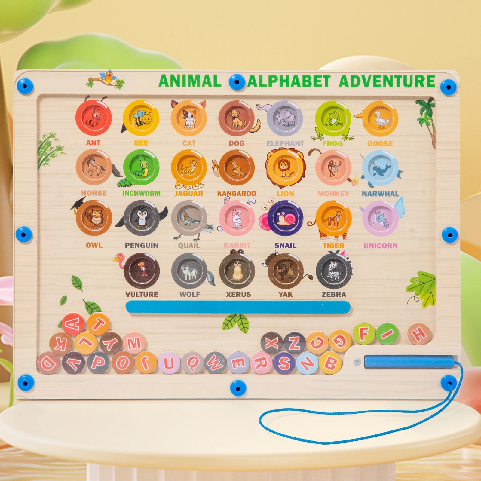 Magnetic Alphabet And Animal Pairing Desktop Game For Children Color ...