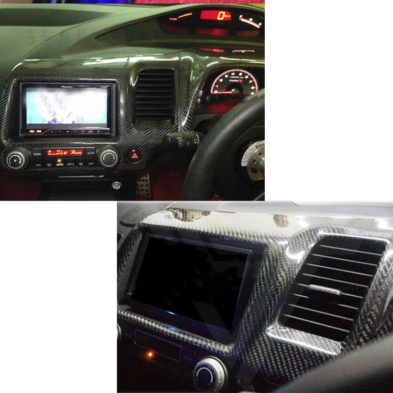 Rhd Real Carbon Fiber Center Console Dashboard Cover Trim Air Outlet ...
