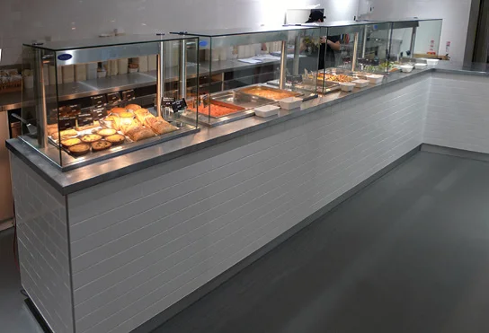 Buffet Bain Marie Hot Food Warmer Counter with Sneeze Guard for ...